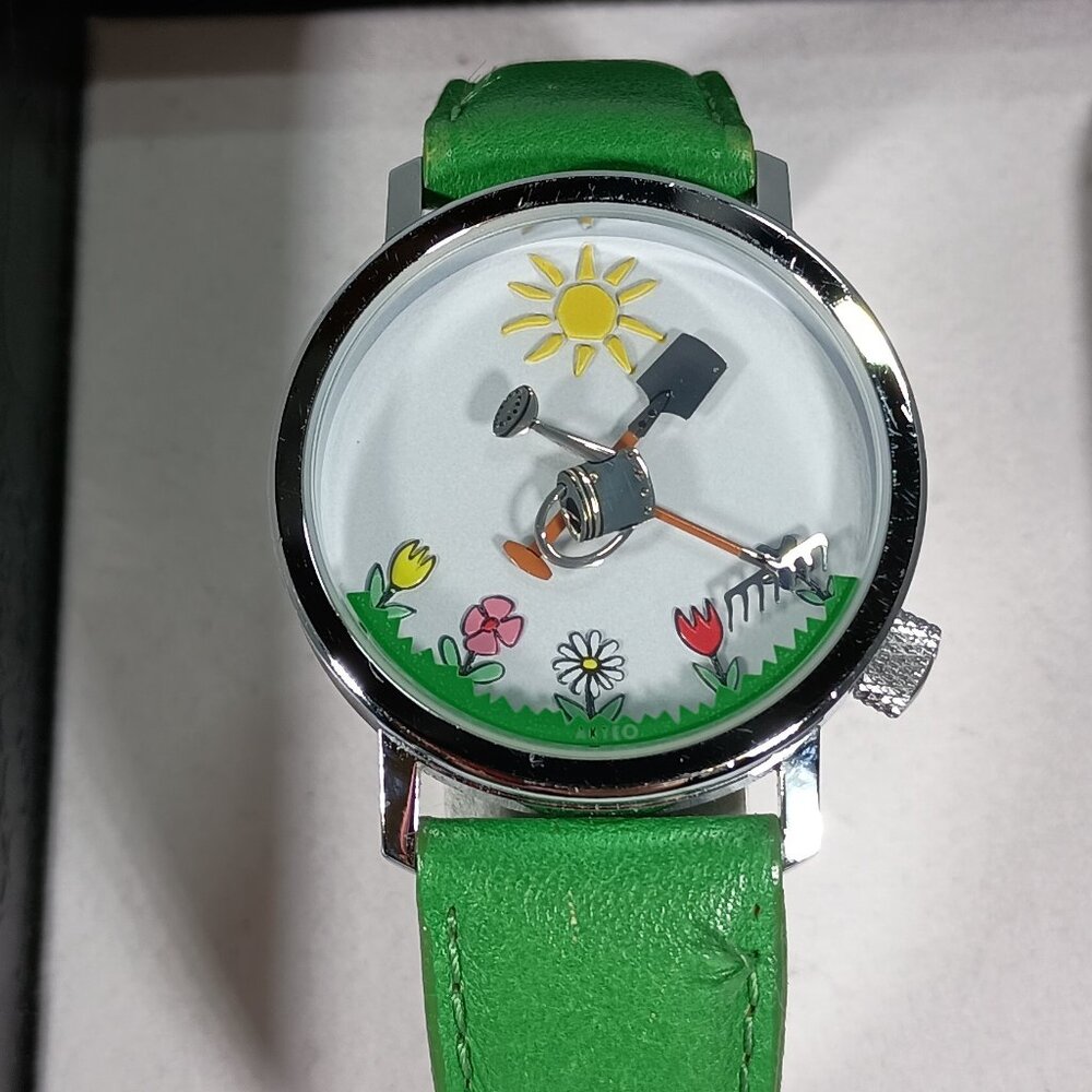 Rare Story Box Akteo Gardner Watch Green Leather New … - Gem